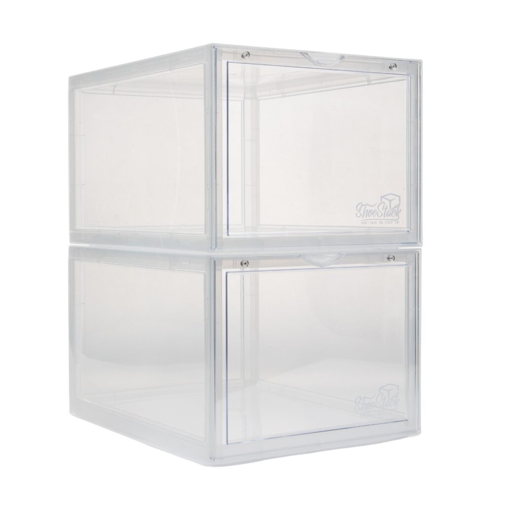Shoe Storage Boxes | Clear Front View Shoe Crates | Stackable