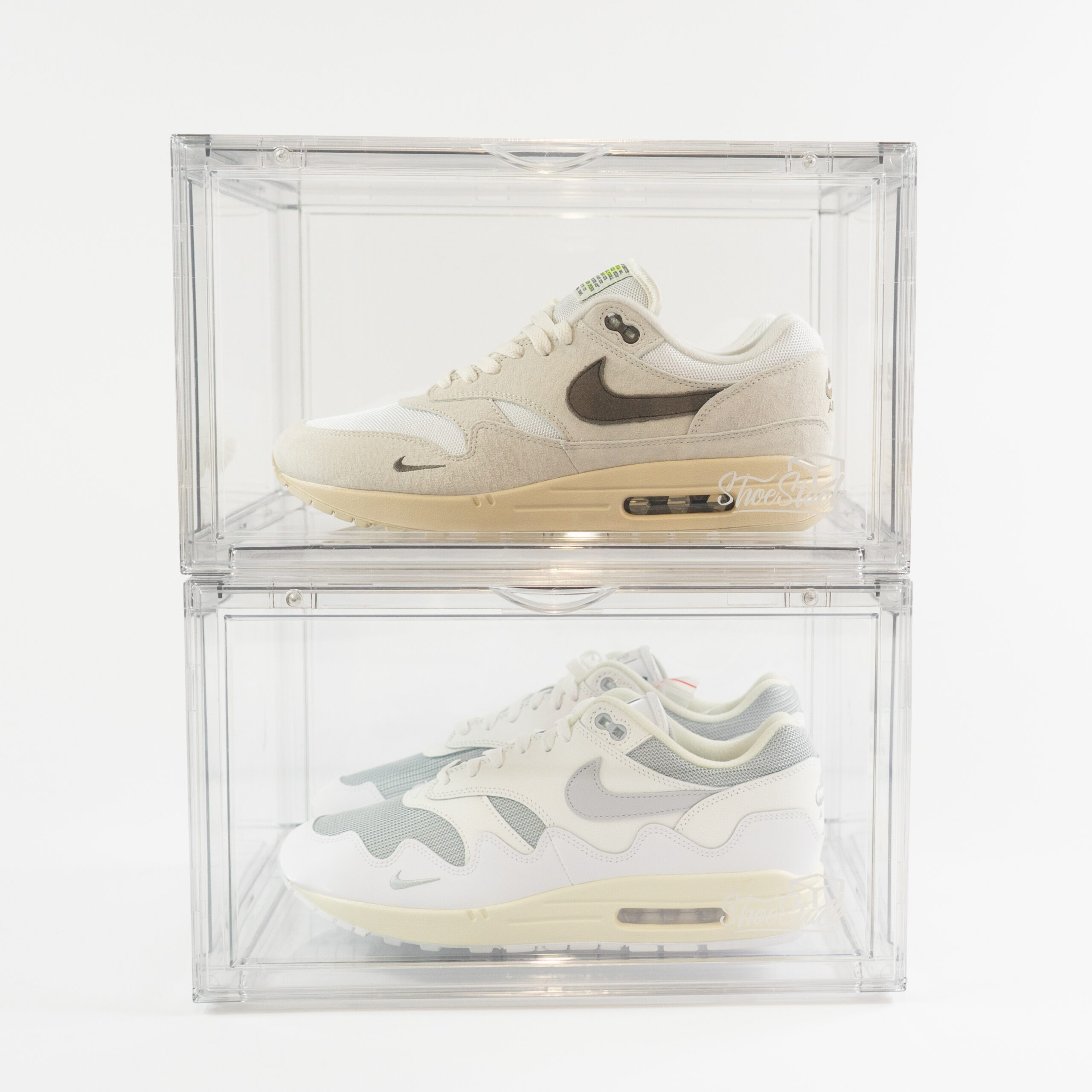 Acrylic 360° | Large Ultra Clear Side Drop Shoe Crates | X2 Pack