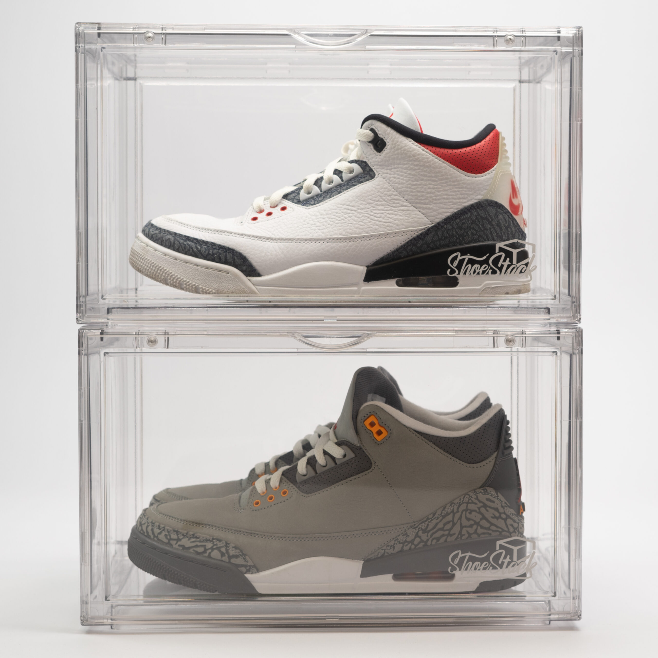 Acrylic 360° | Large Ultra Clear Side Drop Shoe Crates | X2 Pack