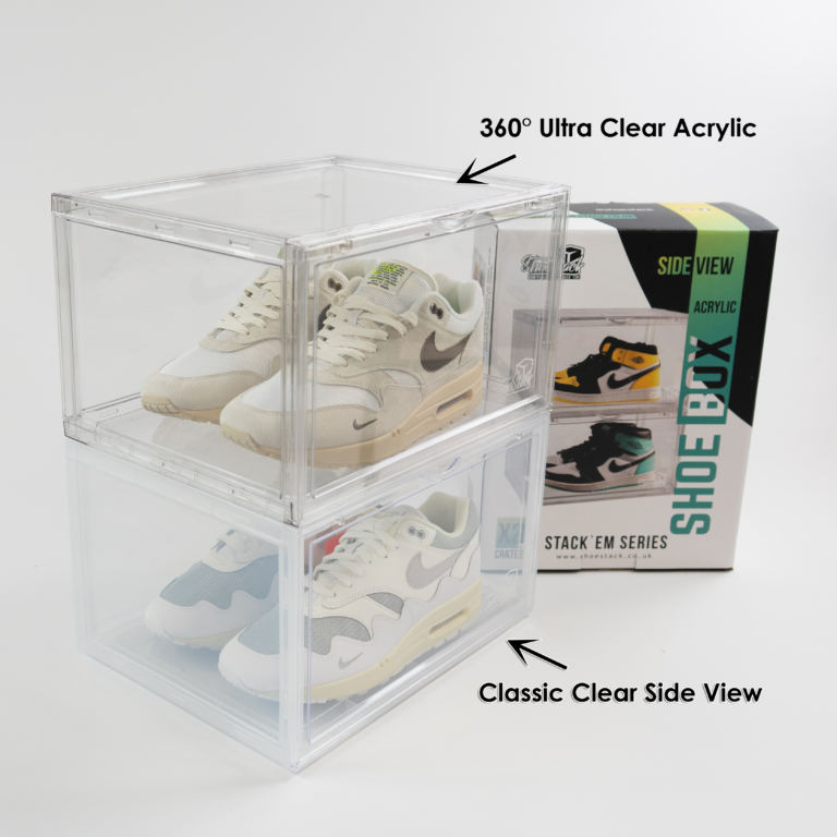 Shoe Storage Boxes | Acrylic 360° Side View Shoe Crates
