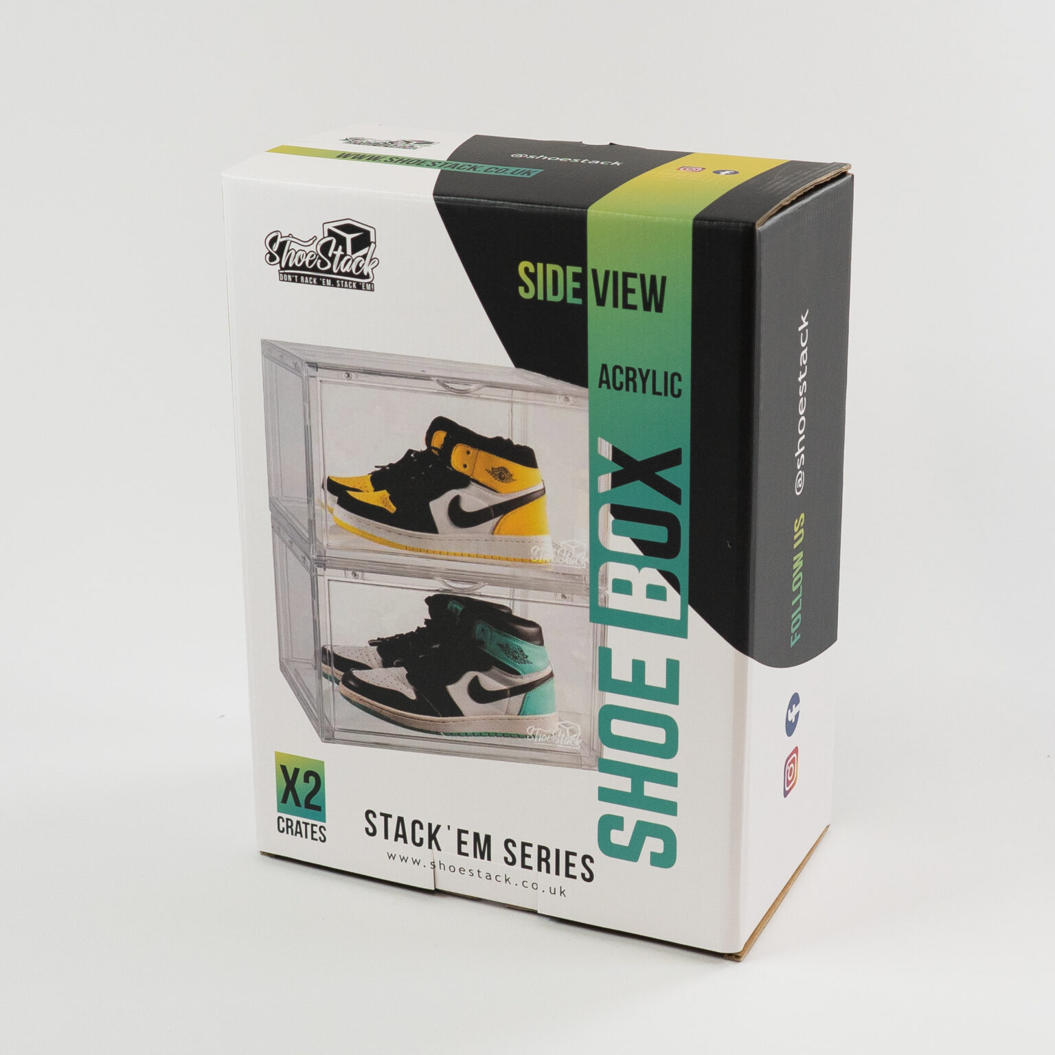 Shoe Storage Boxes | Acrylic 360° Side View Shoe Crates