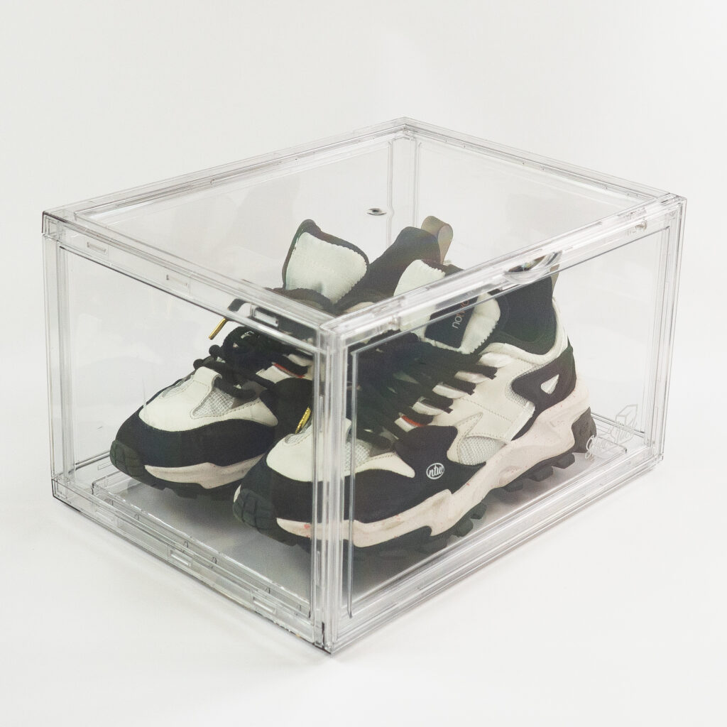 Acrylic 360° | Large Ultra Clear Side Drop Shoe Crates | X2 Pack